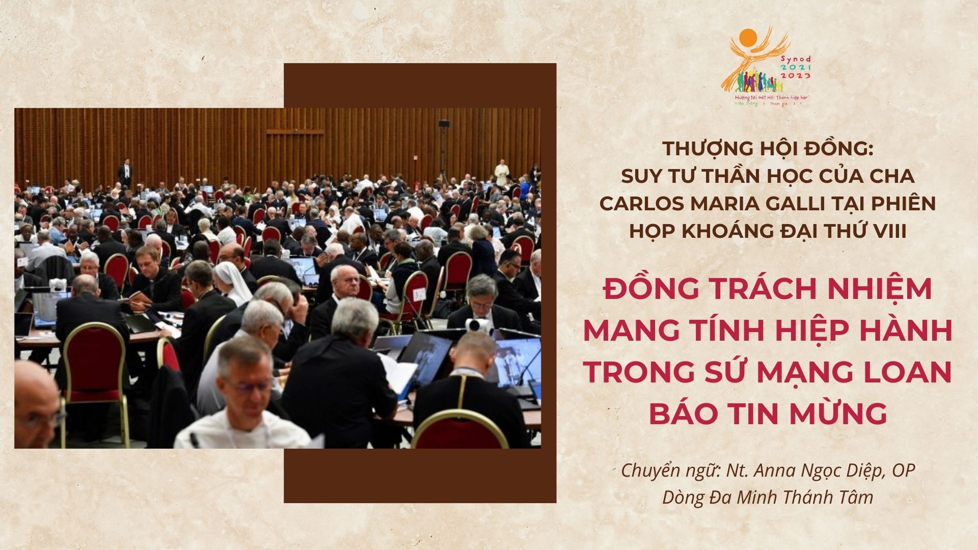 THƯỢNG HỘI ĐỒNG: SUY TƯ THẦN HỌC CỦA CHA CARLOS MARIA GALLI TẠI PHIÊN ...